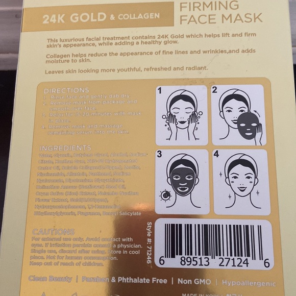 azure | Skincare | Azure 24k Gold Collagen Firming Face Mask Set Of 5 ...